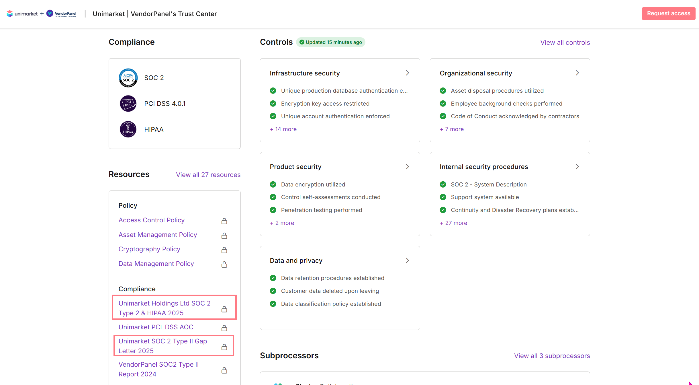SOC 2 Type Audit/Gap Letter Requests – Unimarket Help